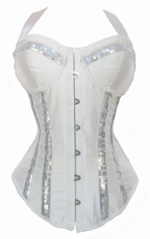Sexy White Sequin Neck Line Acrylic Corsetbustiersandcorsetssexy Lingerieaccessories
