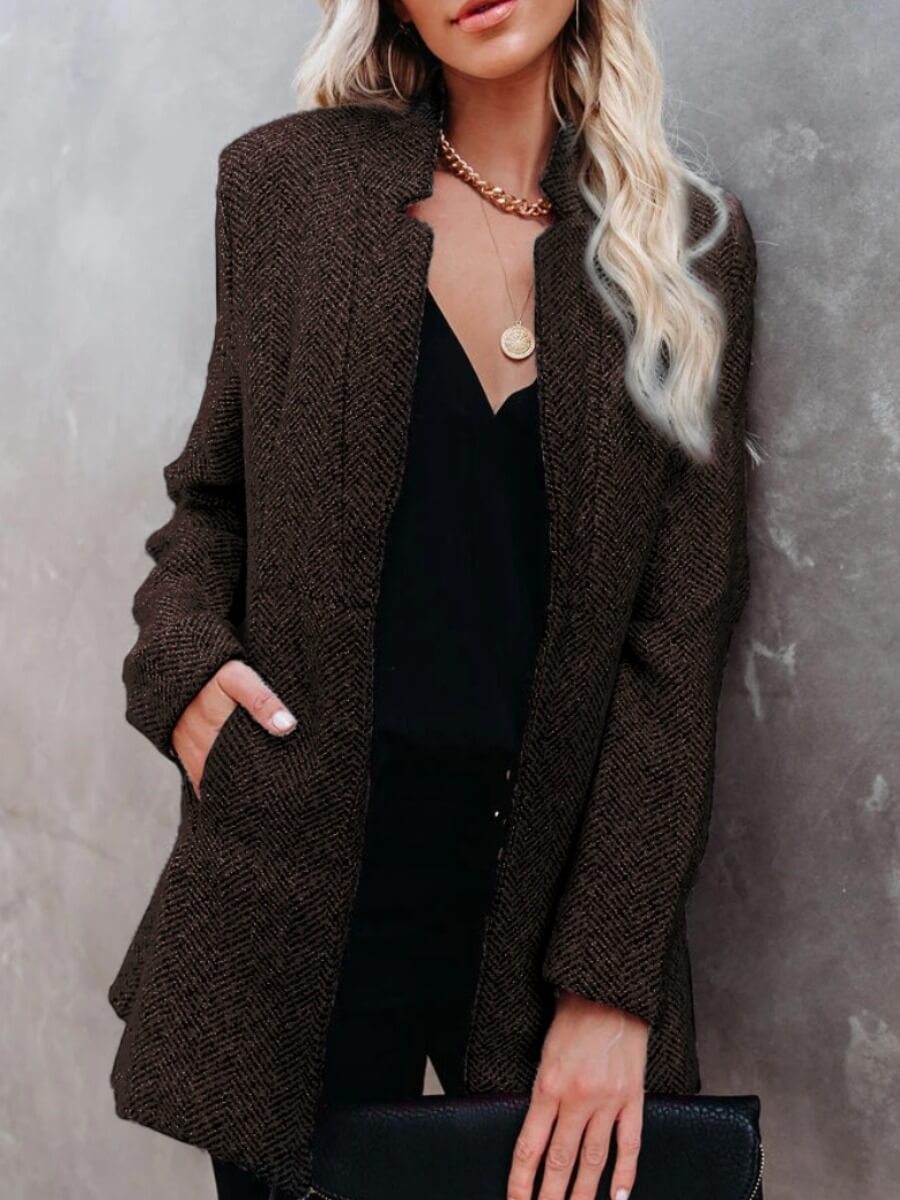 LW Trendy Basic Coffee Coat Sale | LovelyWholesale