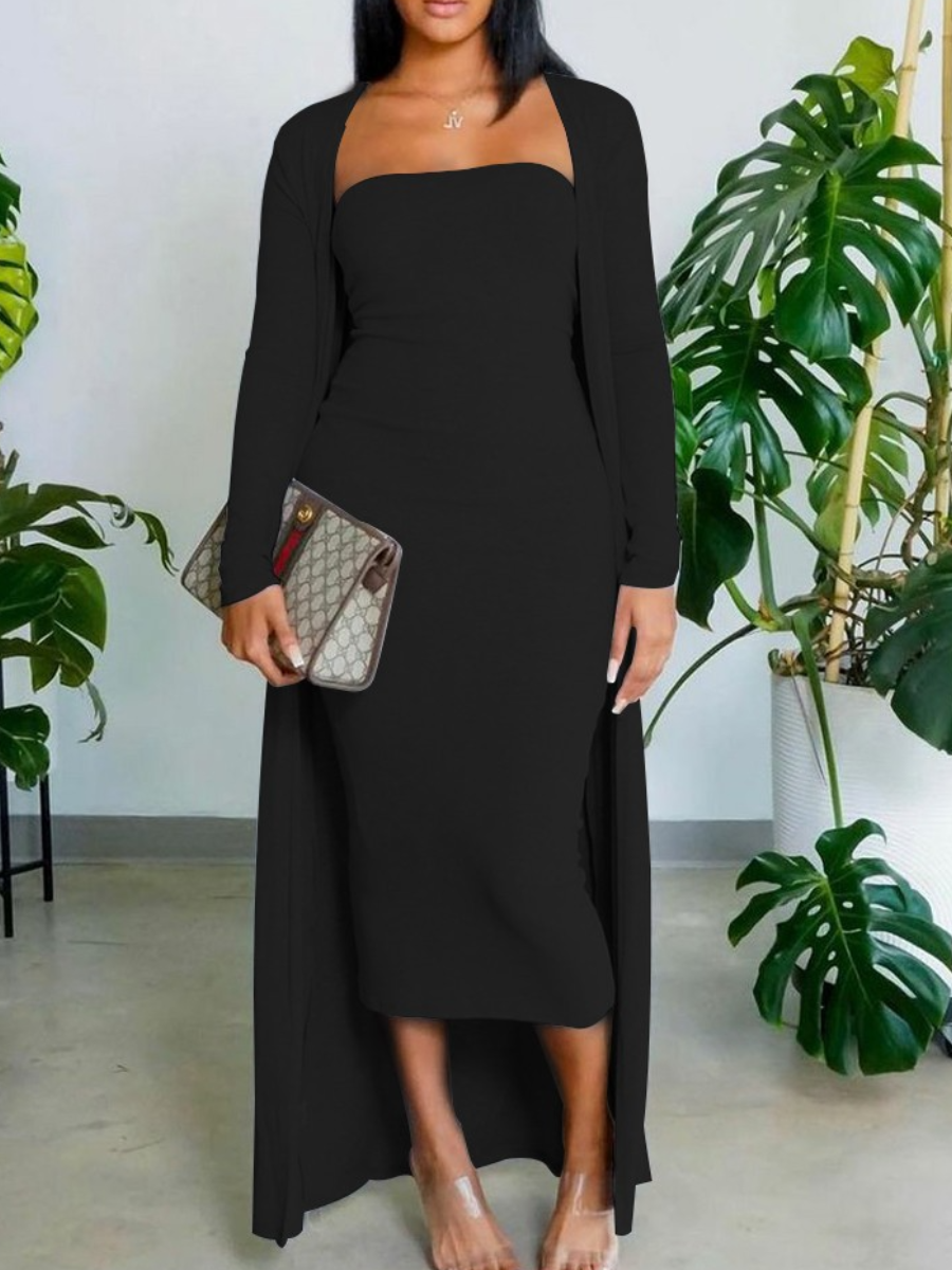 LW SXY Long Solid Loose Coat (Without Dress) Sale | LovelyWholesale