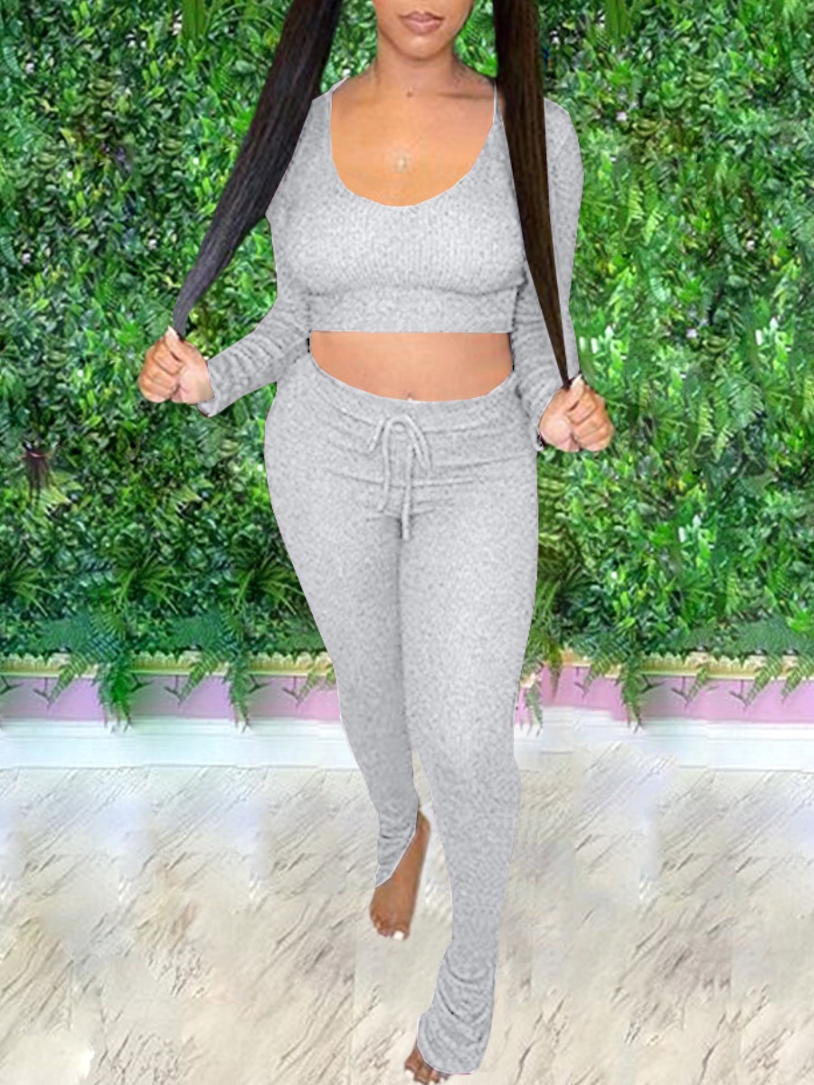 LW SXY Crop Top Drawstring Pants Set Sale | LovelyWholesale