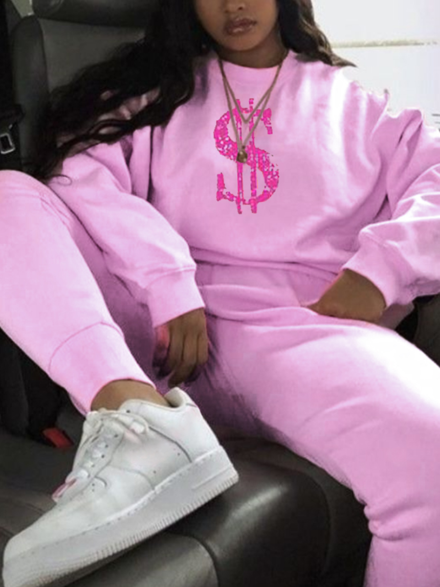 LW Dollar Sign Print Drawstring Pants Set Sale | LovelyWholesale